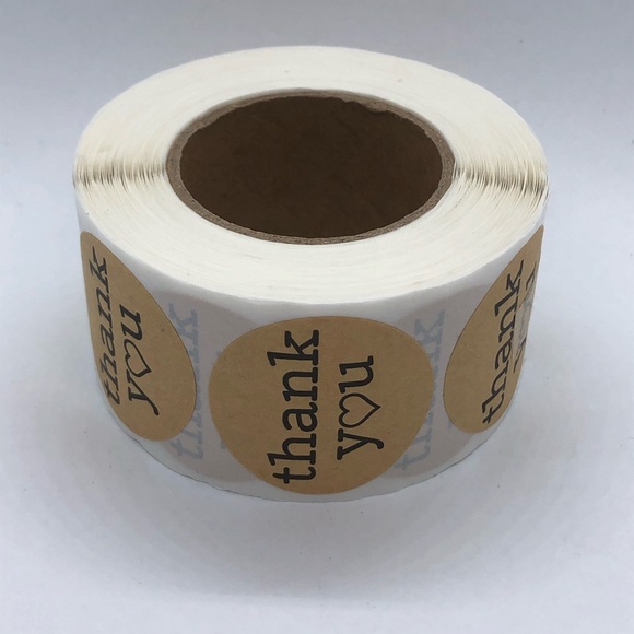 Office | Thank You Stickers Round Circle Labels Kraft | Poshmark